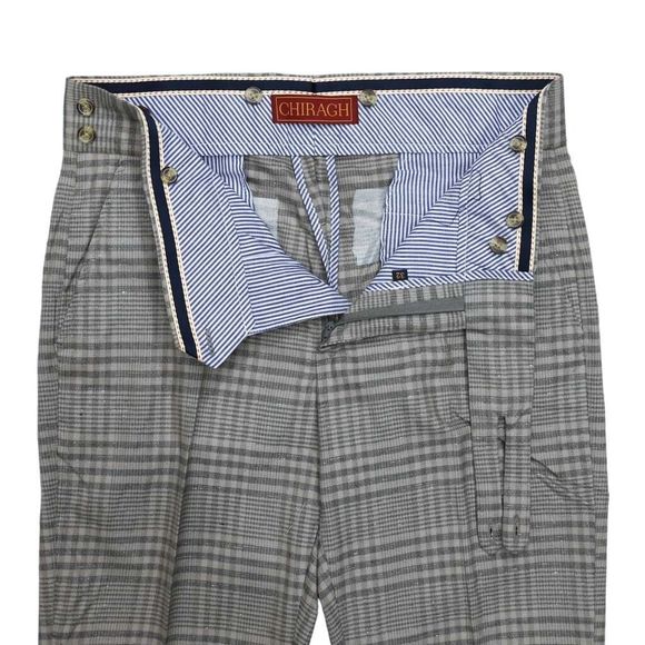 Chiragh Apparel | Pants | Mens Gurkha Pants Gray Plaid Check Slim High ...